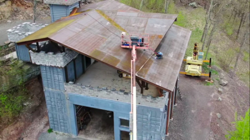 Guy builds a modern castle out of shipping containers - Construction ...